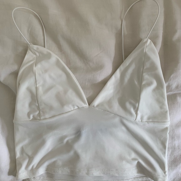 Missguided | Tops | Missguided White Triangle Crop Top | Poshmark